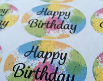 Happy Birthday Stickers Custom Stickers Happy Birthday | Etsy
