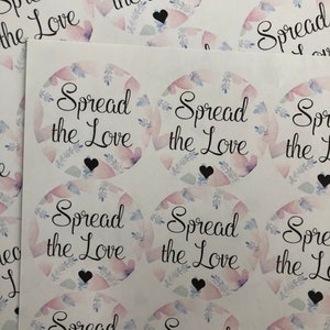 Spread the Love, Wedding Stickers, Wedding Favors, Wedding Favor ...