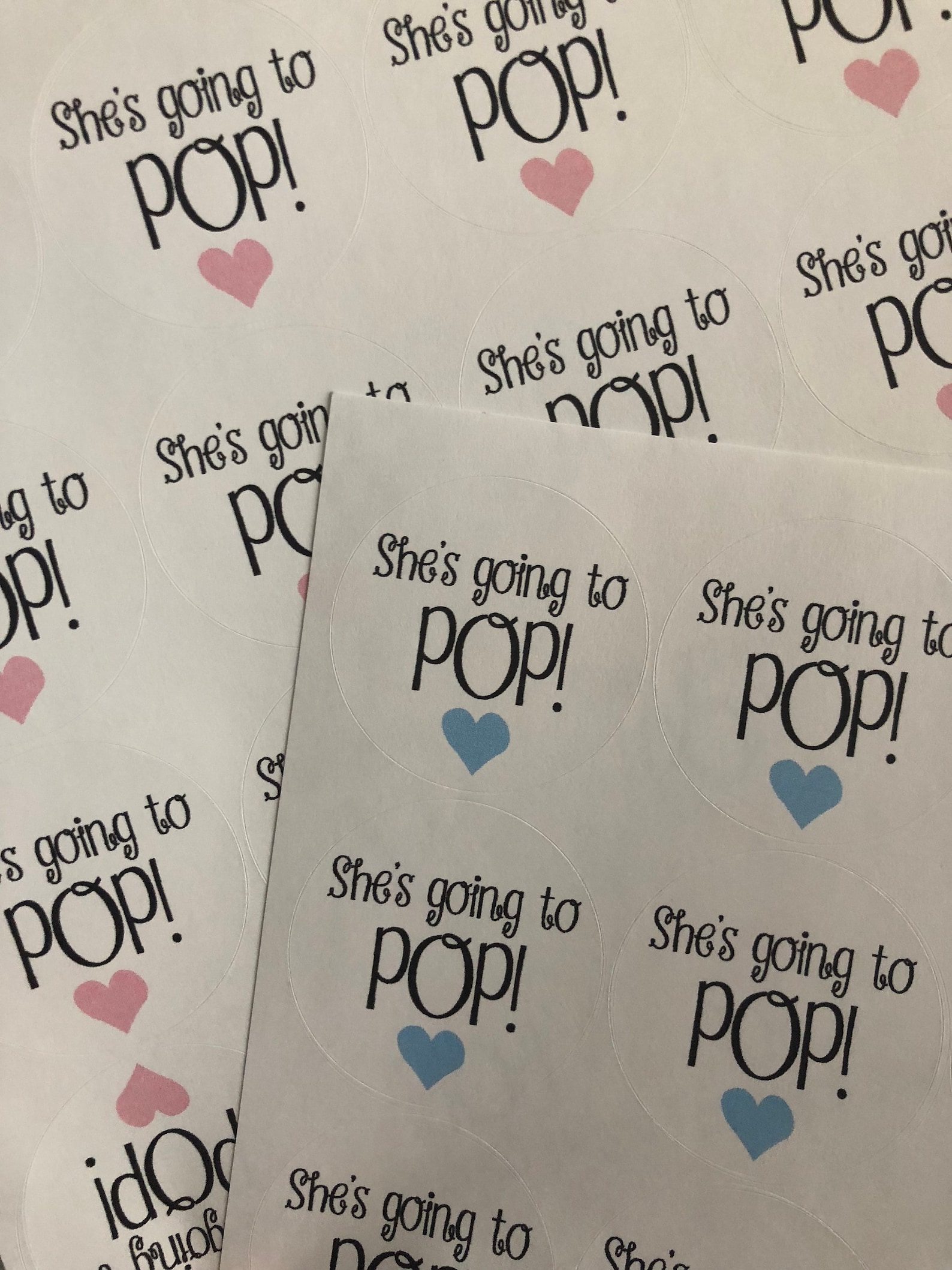 She's Going to Pop Stickers, Custom Stickers, Baby Shower, Baby Shower ...