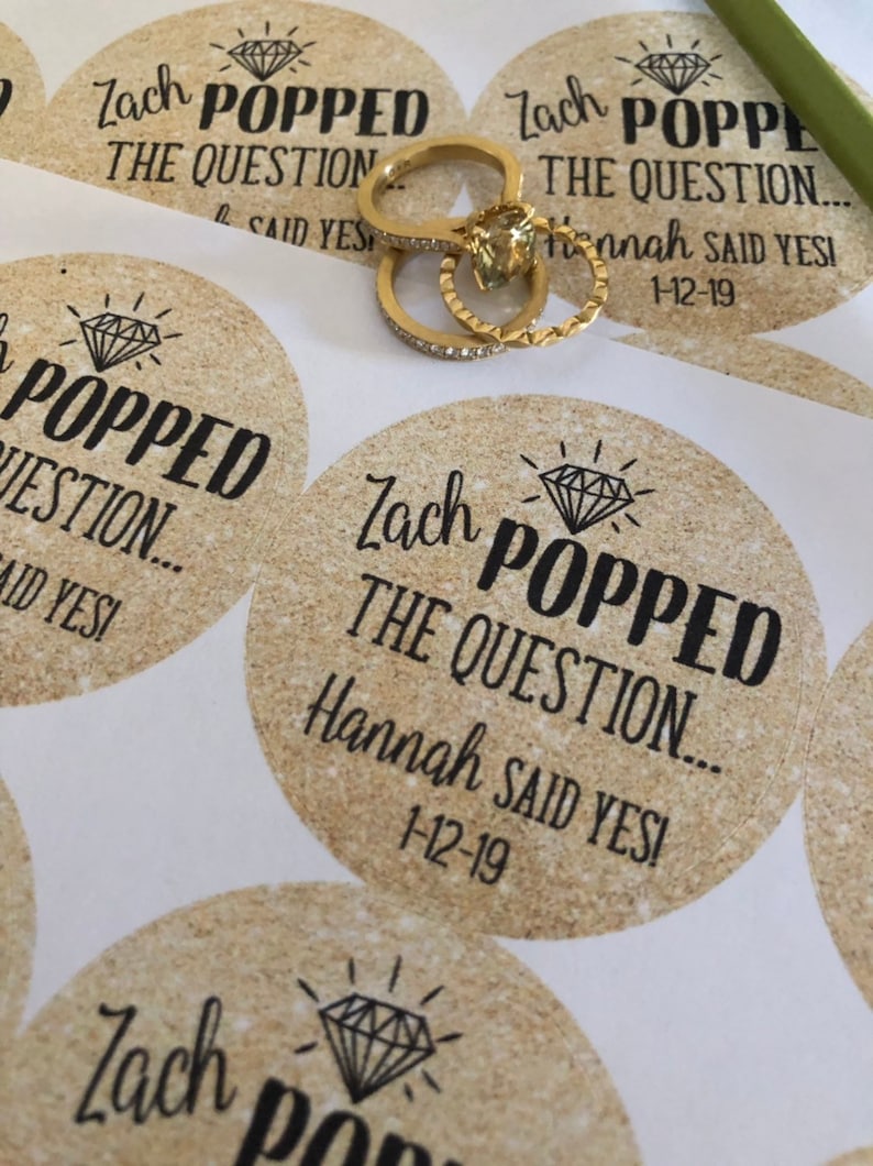 Engagement Stickers He Popped the Question Custom Wedding - Etsy Canada