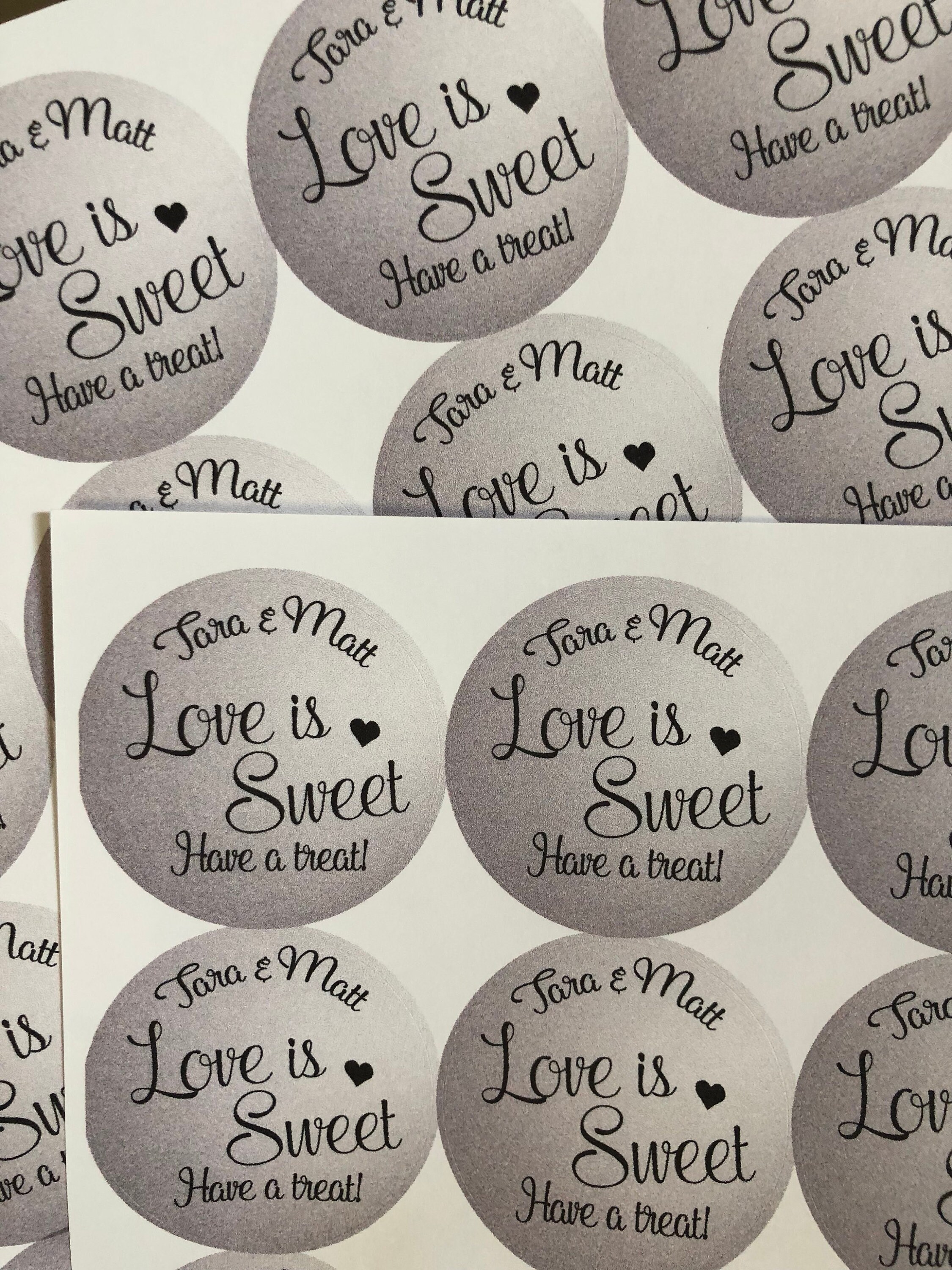 Wedding Favors, Love is Sweet, Wedding Favor Stickers, Custom Stickers ...