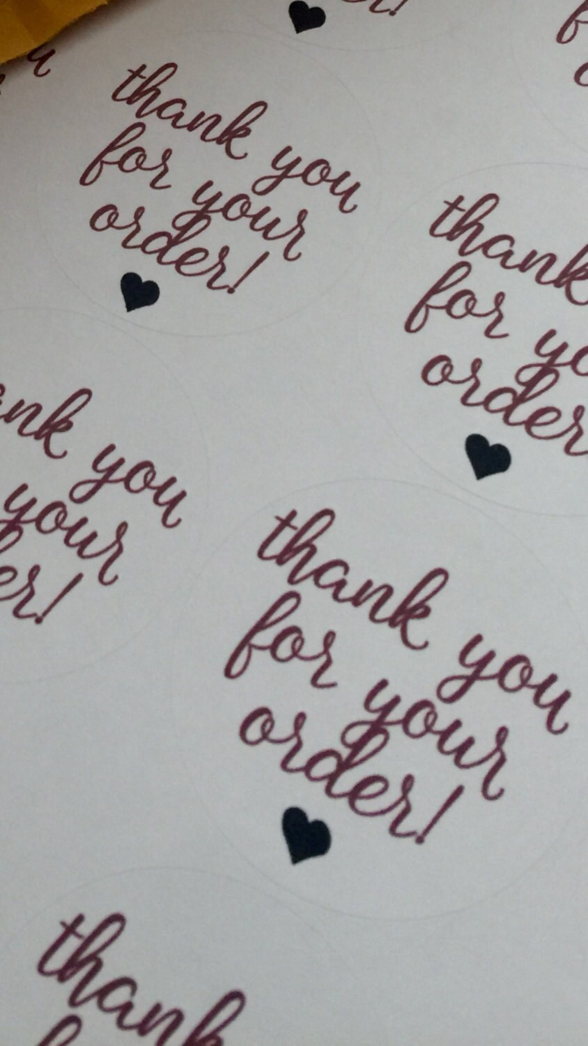 Thank You Stickers, Thanks for Your Order, Custom Stickers, Custom ...