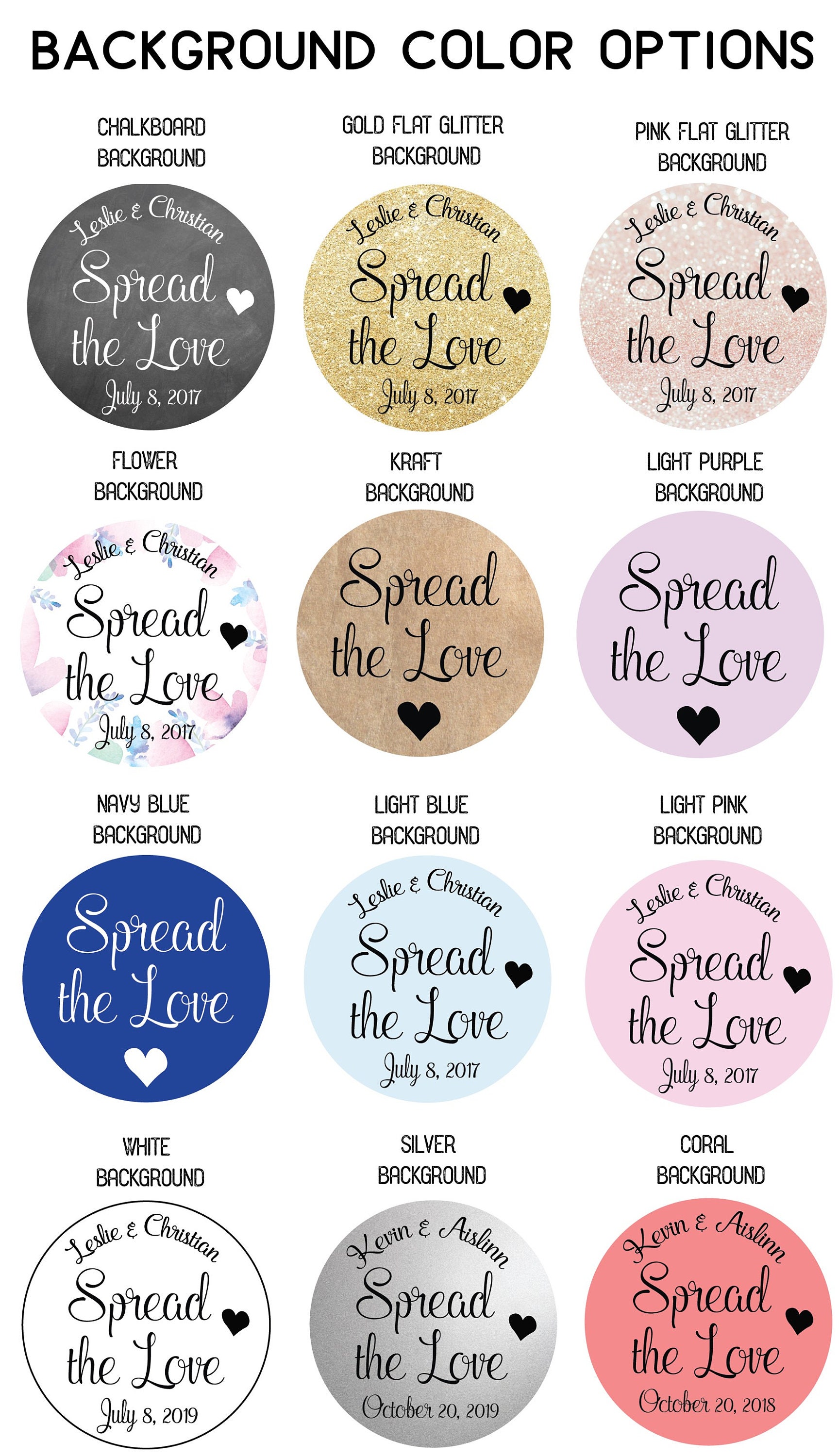 Spread the Love Wedding Stickers Wedding Favors Wedding | Etsy
