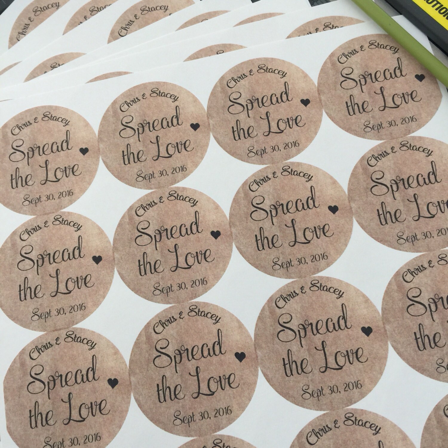 Spread the Love Wedding Stickers Wedding Favors Wedding | Etsy