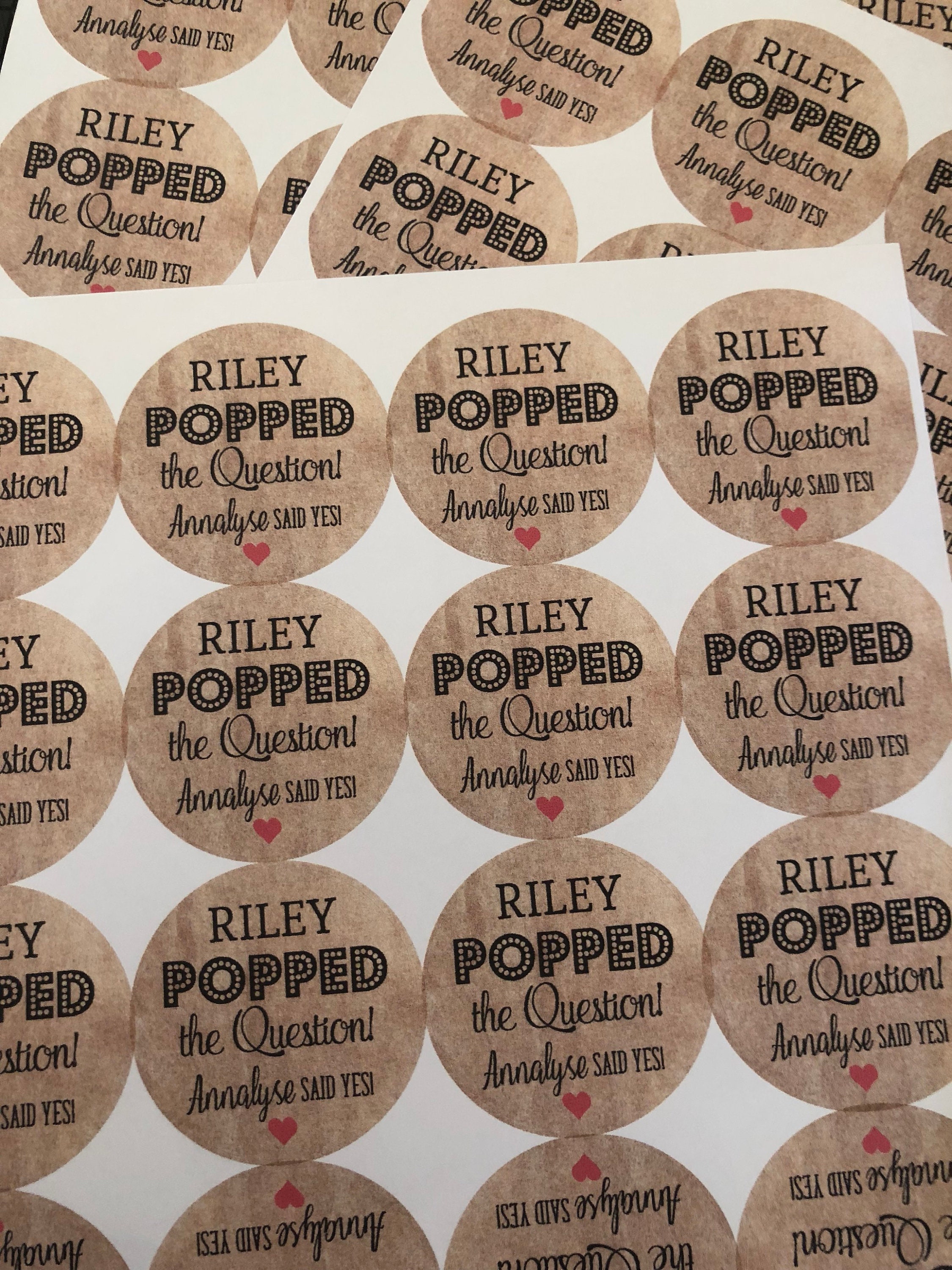 Bachelorette Stickers, He Popped the Question, Wedding Stickers ...