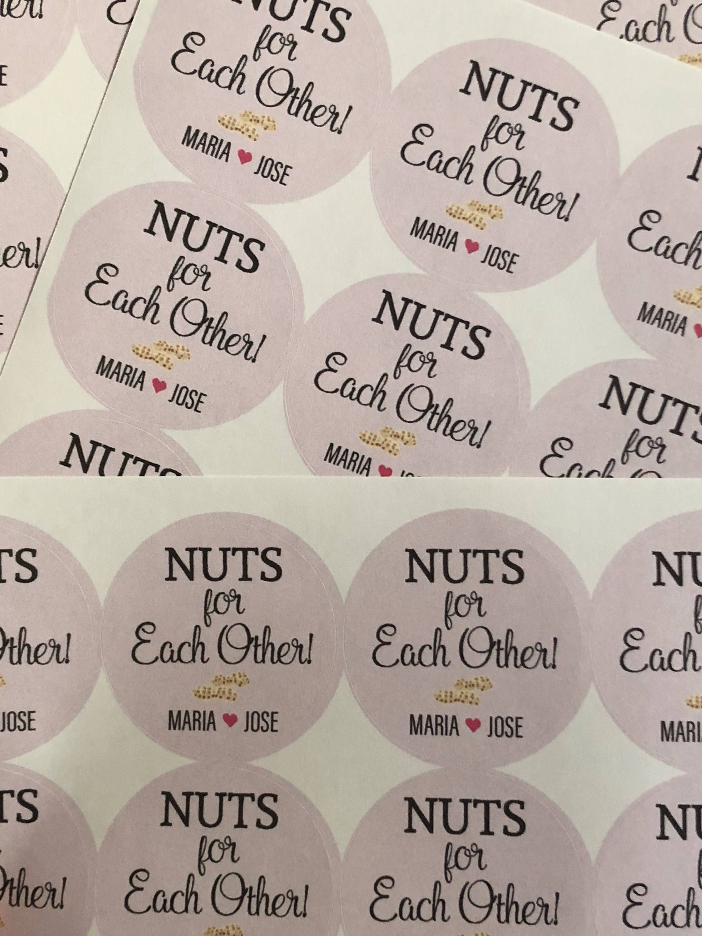 NUTS for Each Other Wedding Stickers Custom Stickers | Etsy