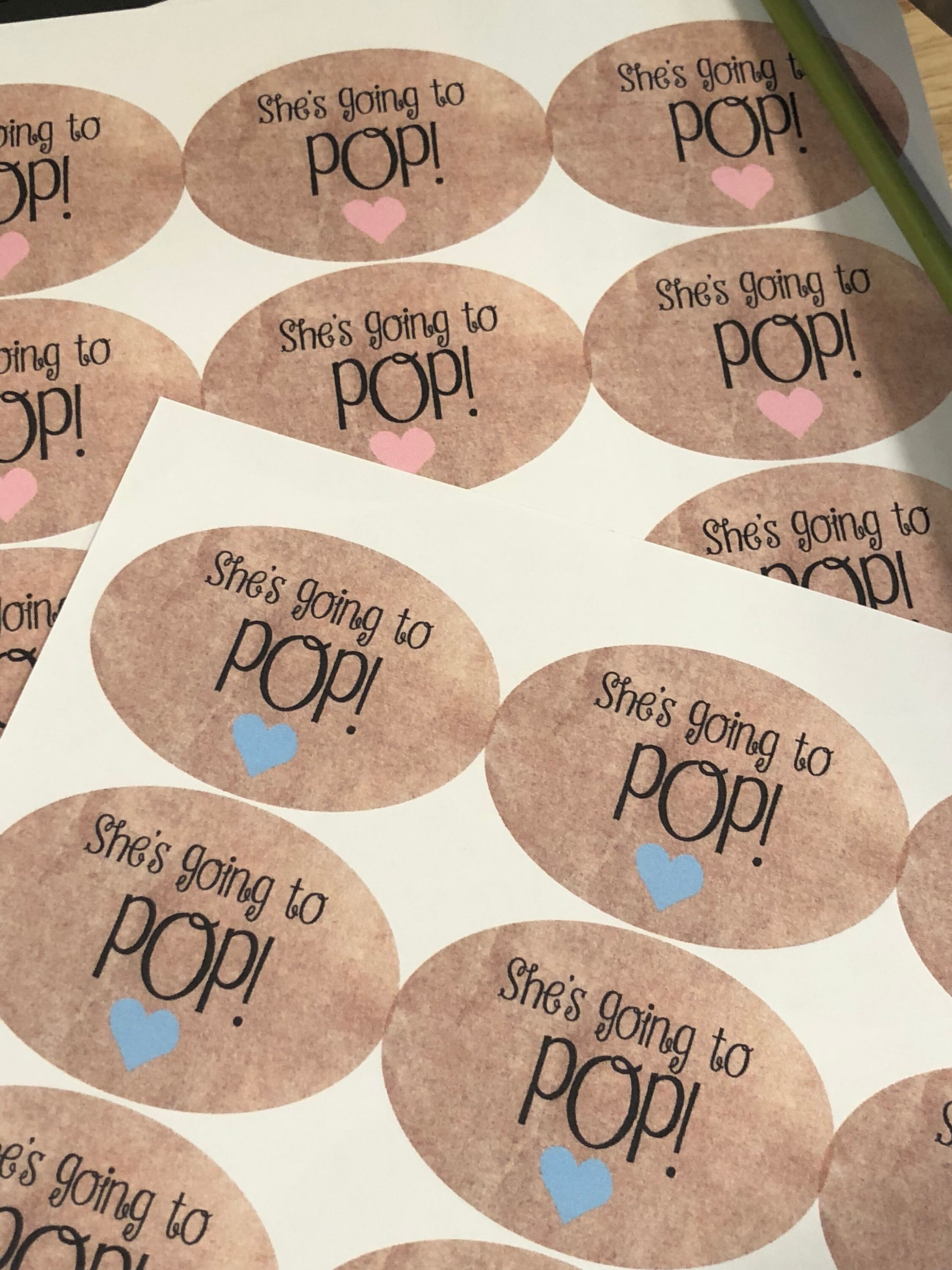 Shes Going to Pop Custom Stickers Baby Shower Labels Ready - Etsy
