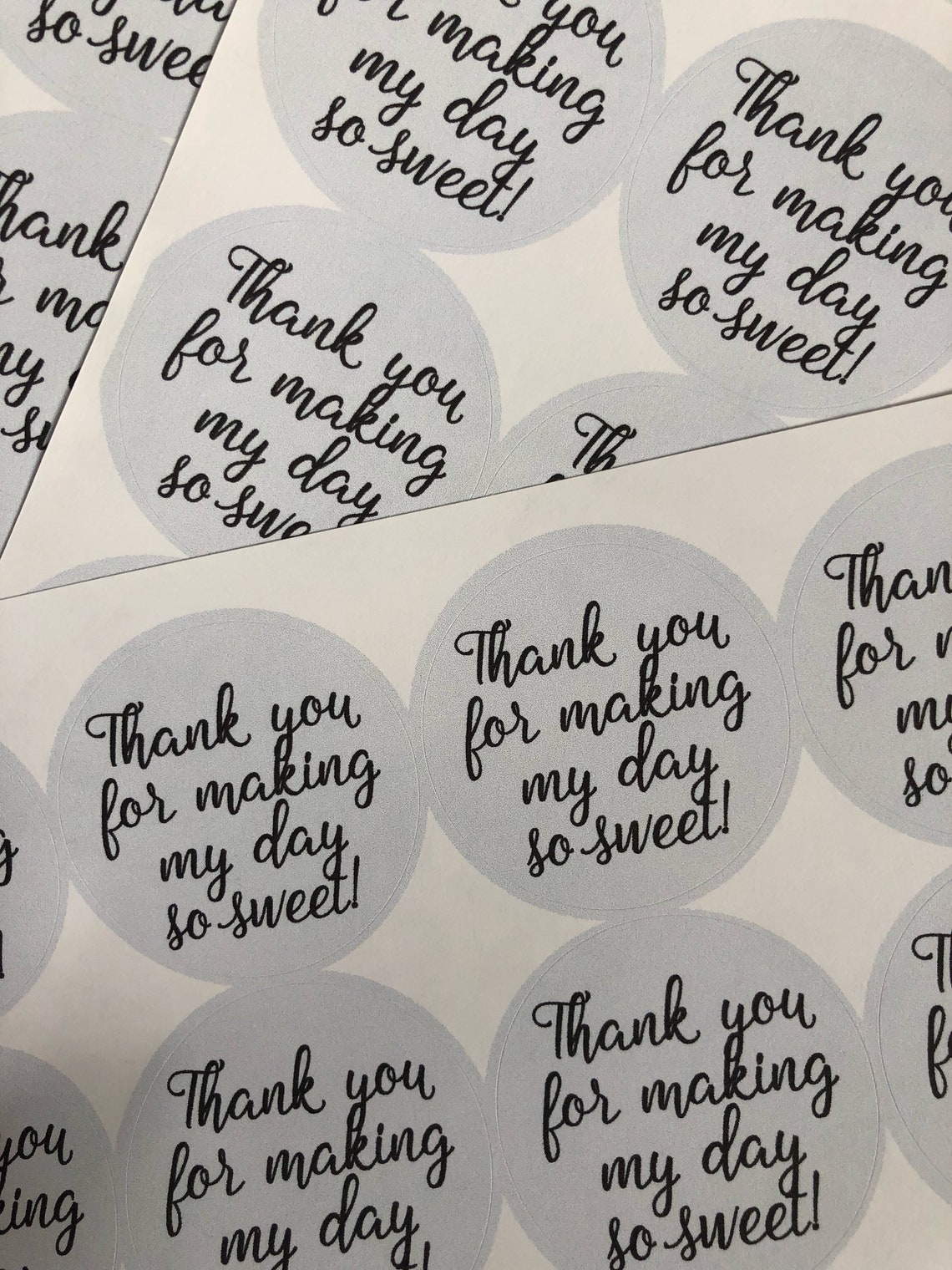 Thank You Stickers, Thanks for Making Our Day so Sweet, Custom Stickers ...
