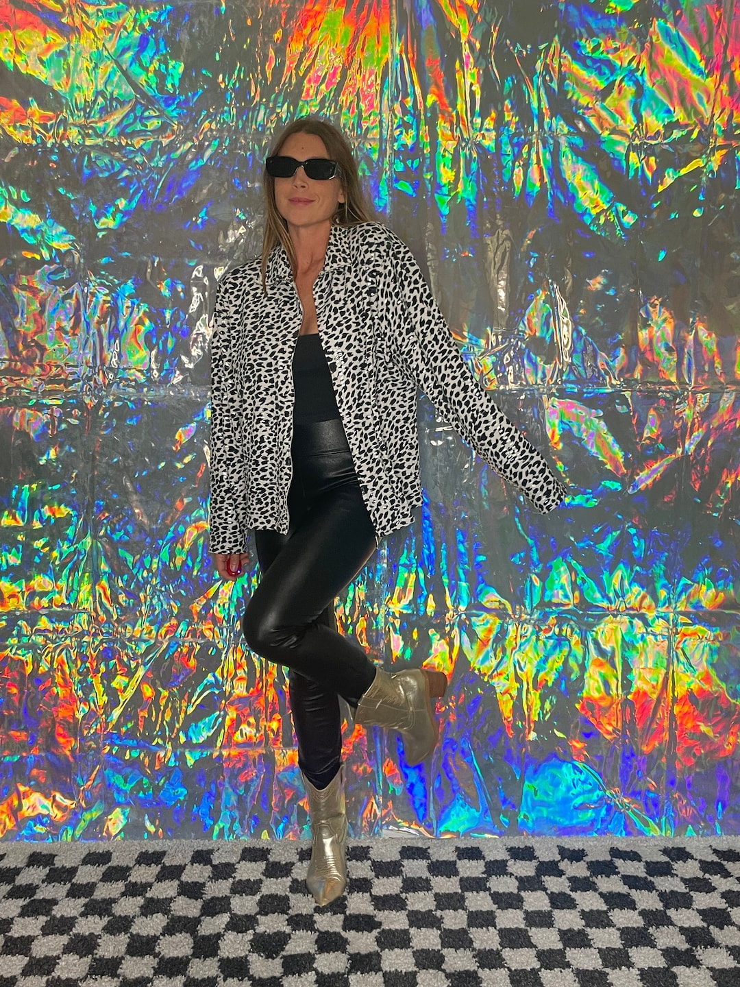 Snow Leopard Wet-look Jacket - Etsy