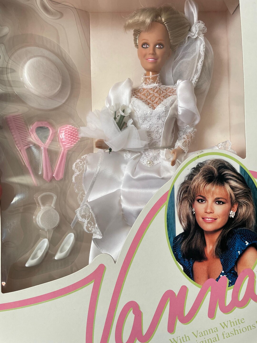 Vintage 1991 Limited Edition Vanna White Barbie Doll in White Wedding ...