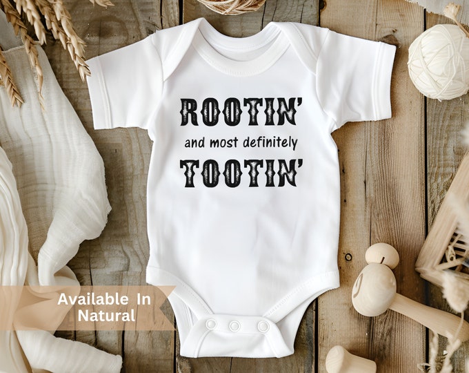 Rootin and Most Definitely Tootin Baby Onesies® Bodysuit Cowboy Bodysuit Western Baby Rodeo ...
