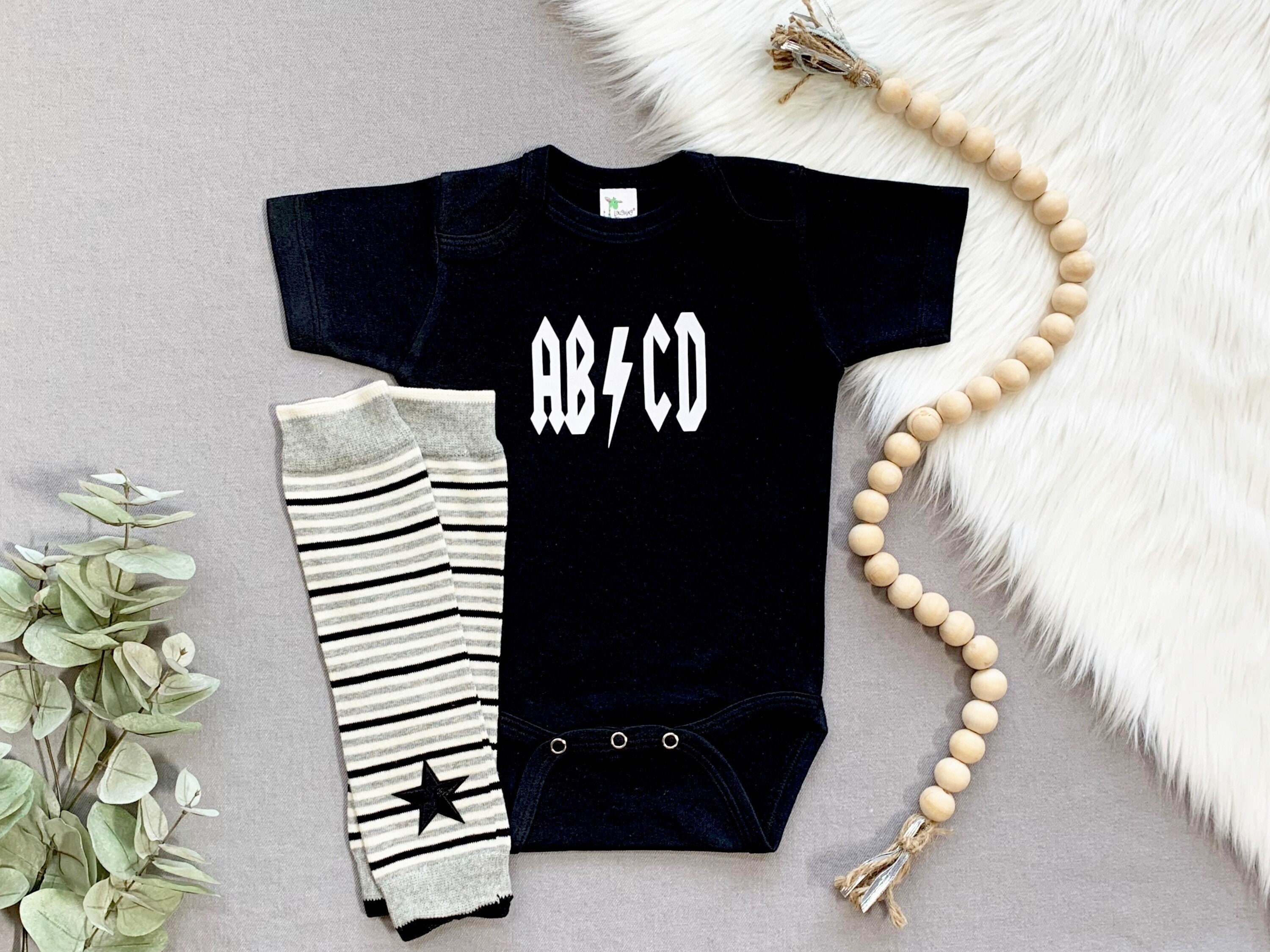 ABCD Baby Bodysuit Rock N Roll Baby Boy Outfit Classic Rock - Etsy