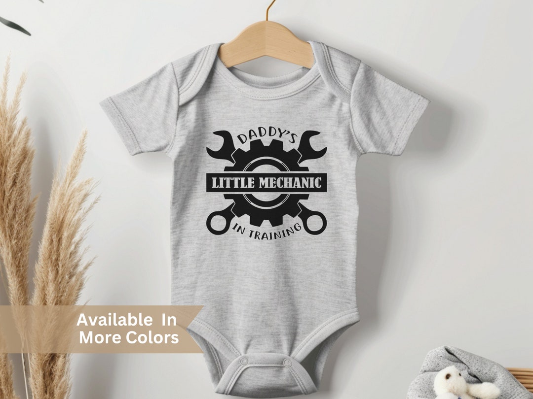 Daddy's Little Mechanic in Training Baby Bodysuit- Racing Bodysuit ...