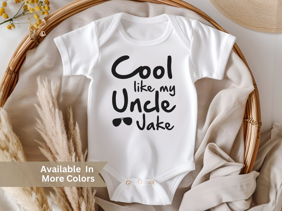 Personalized Cool Like My Uncle Grey Baby Bodysuit, Funny Cool Uncle ...