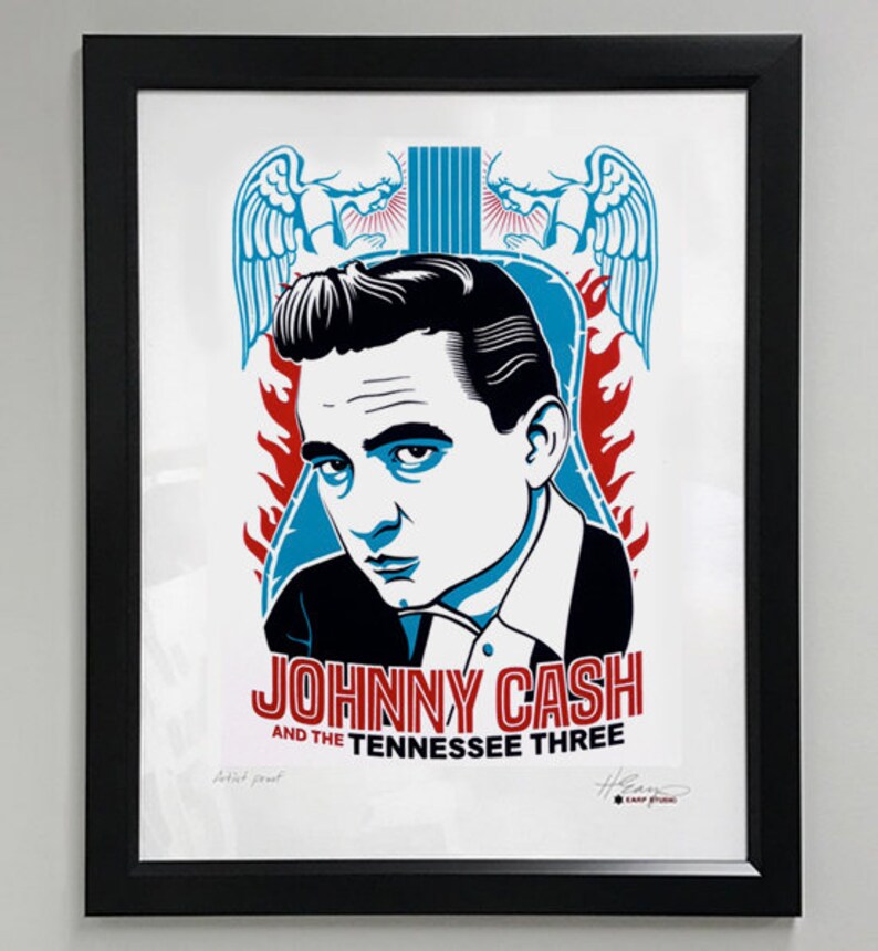 Johnny Cash 3-color Print - Etsy