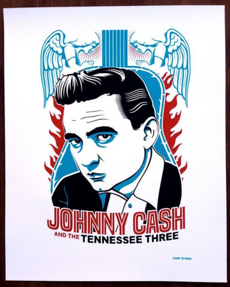 Johnny Cash 3-color Print - Etsy