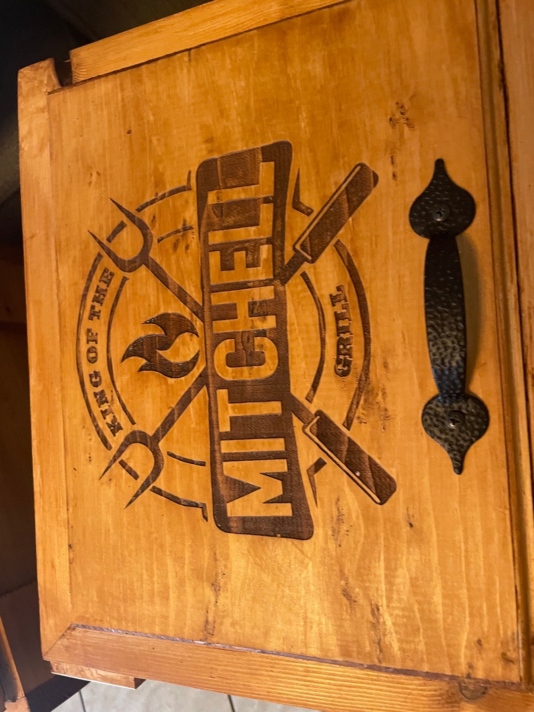 BBQ WOOD Medium BOX 2 Trays, Customizable Gift, Gift for Dad, Gifts for ...