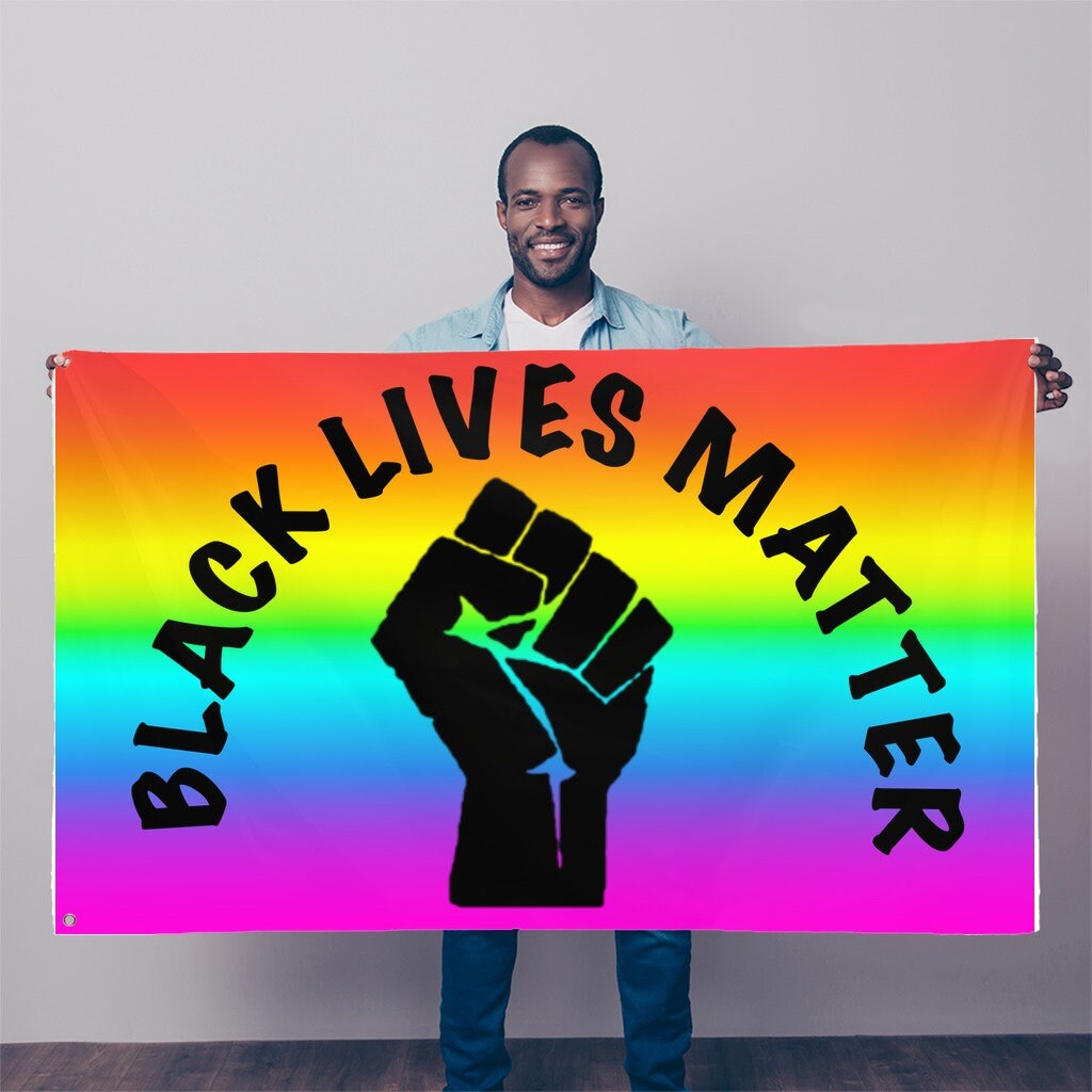 BLM Pride Flag, Black Lives Matter Flag, Black Life Matter Rainbow Flag ...