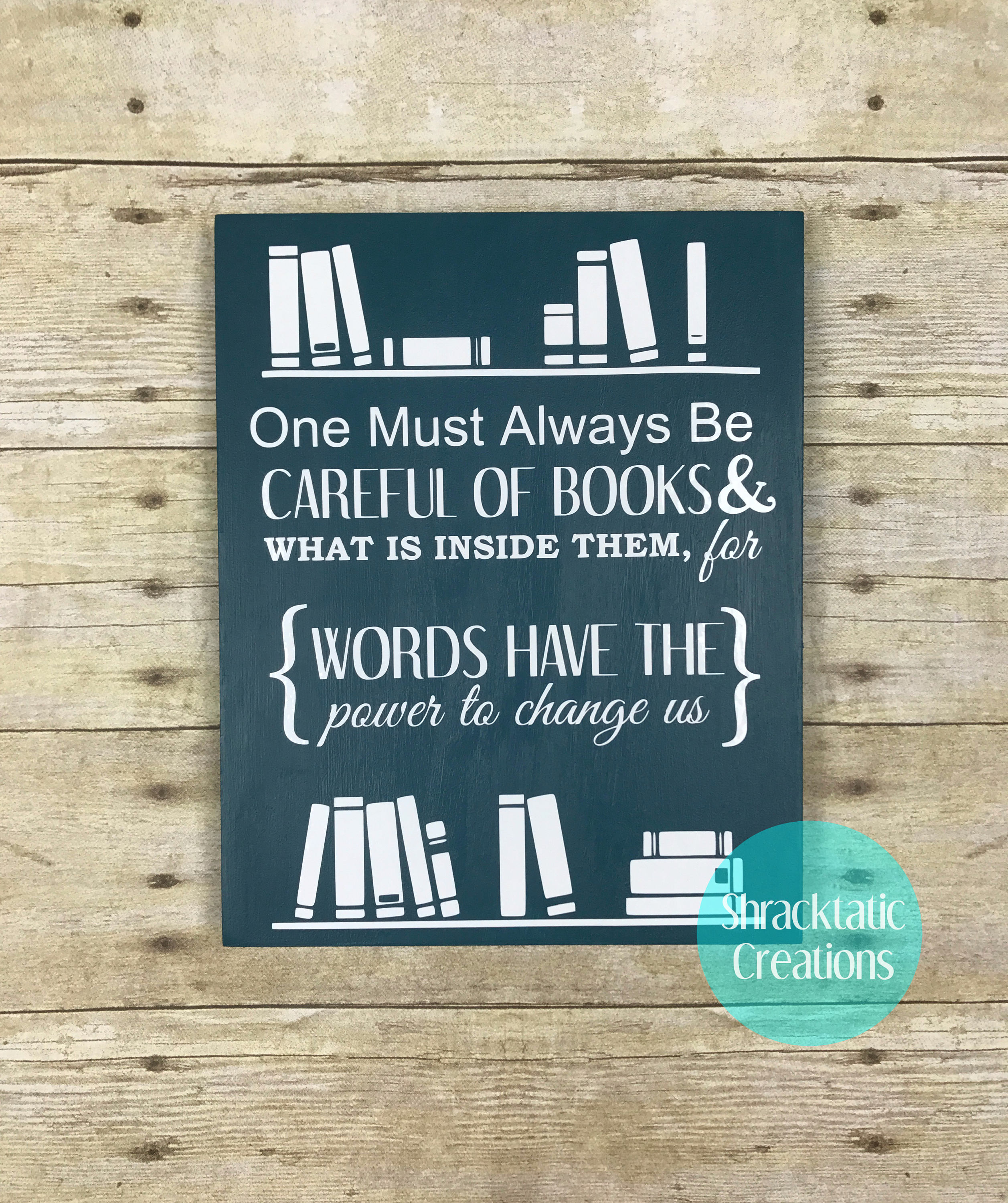 Power of Books Quote Sign / Books Wood Canvas / Library Decor | Etsy