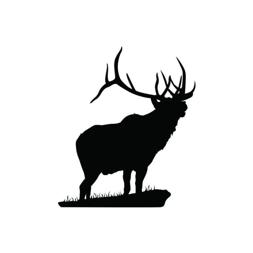 Standing Bull Elk Silhouette Decal Bull Elk Wall Sticker - Etsy