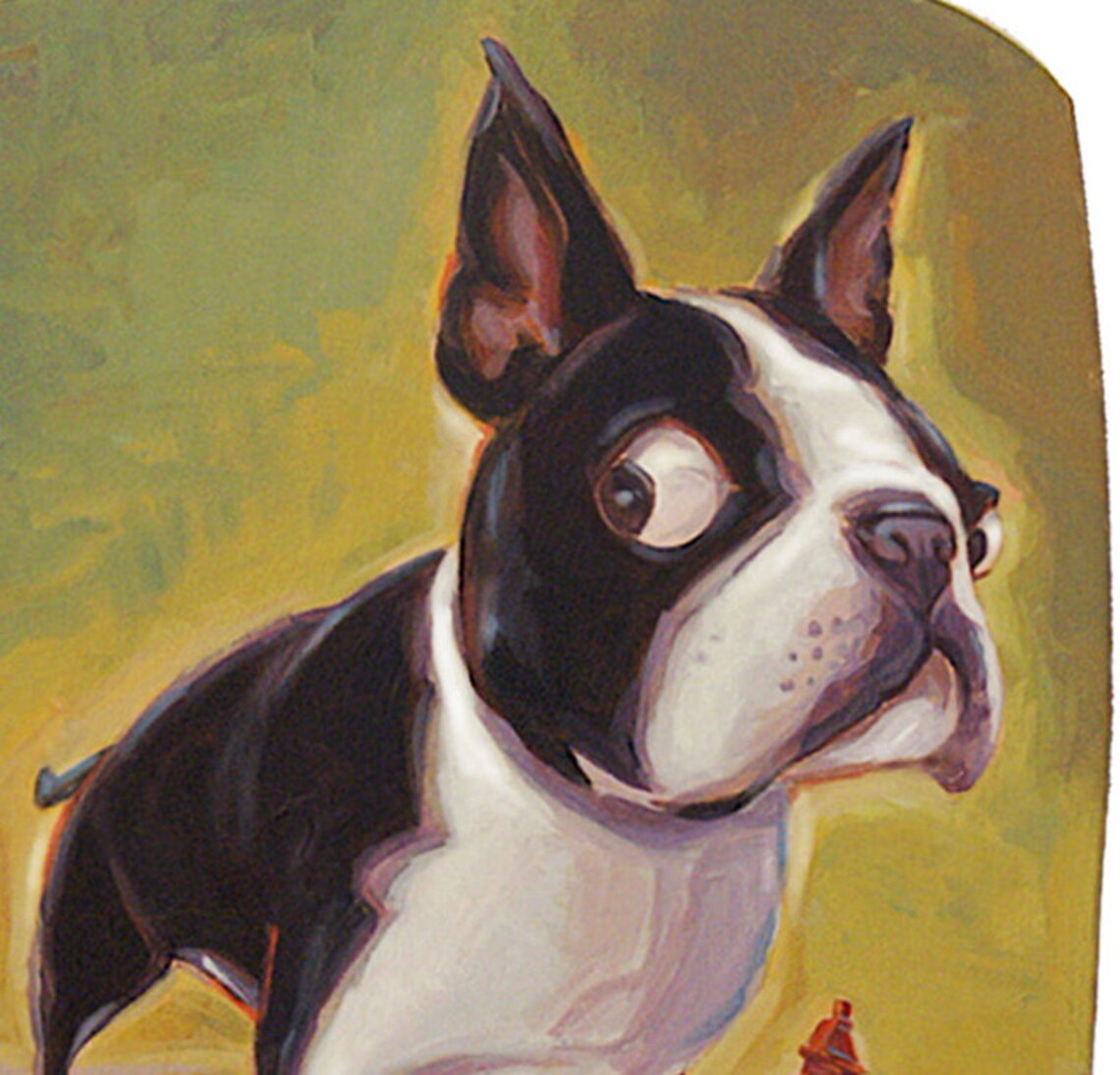 Boston Terrier and Fire Hydrant - Etsy