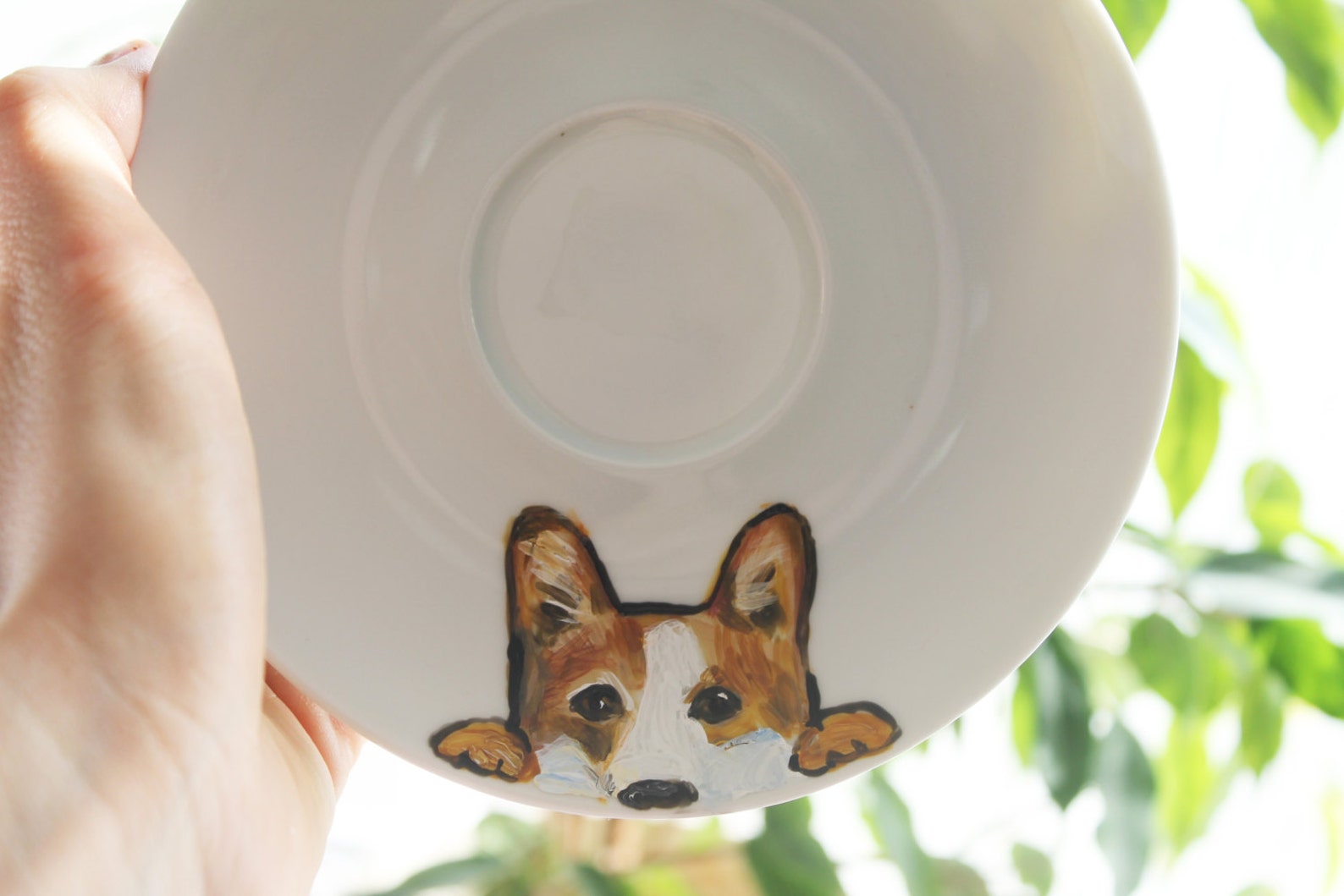 Corgi Tea Cup Saucer Set Cappuccino Cup Corgi Mug Unique Handpainted ...