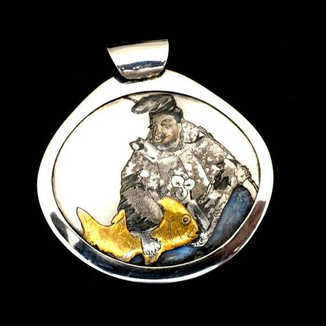 Engraving of Ebisu With Tai Fish - Etsy