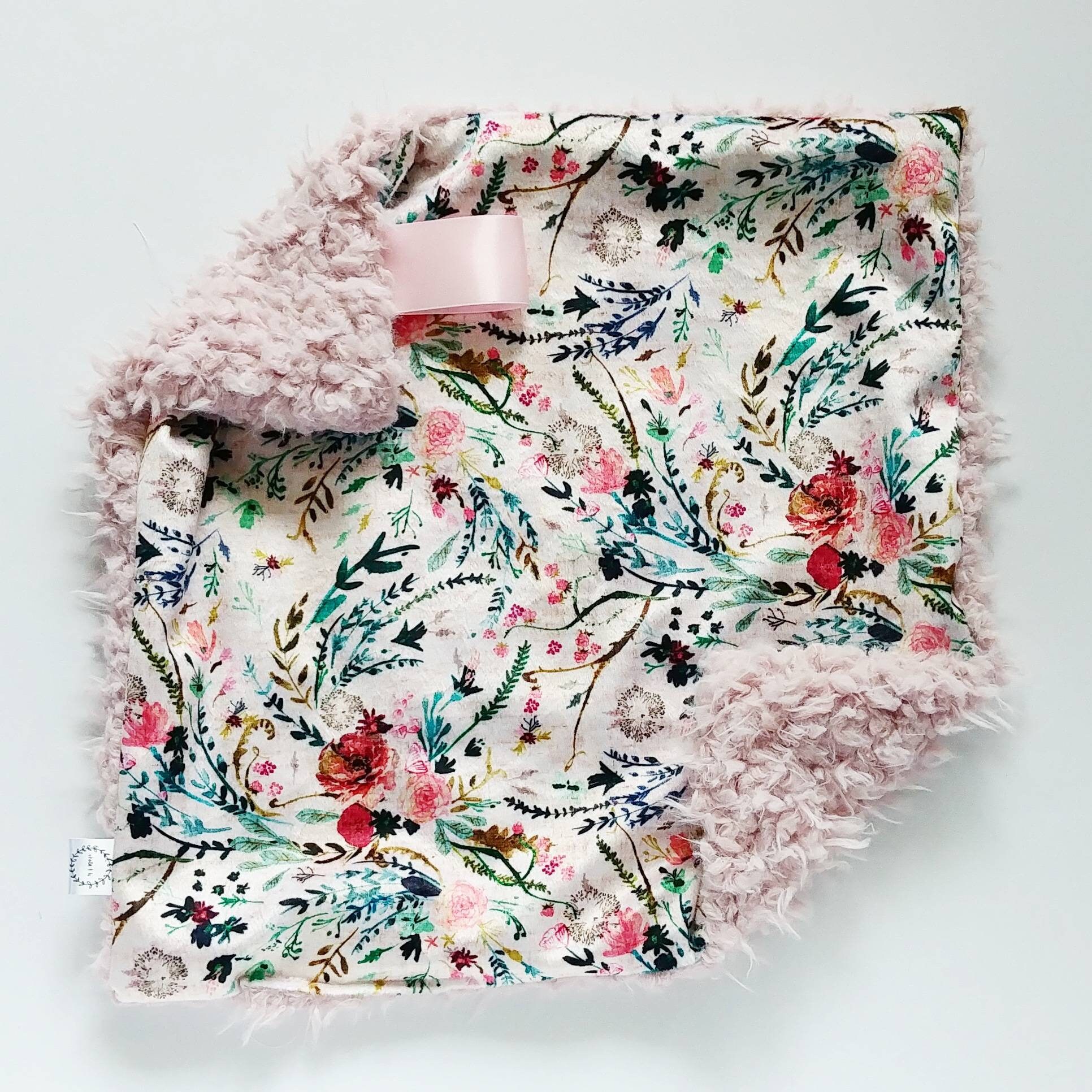 Whispy Floral Lovey Minky Lovey Faux Fur Lovey Floral - Etsy