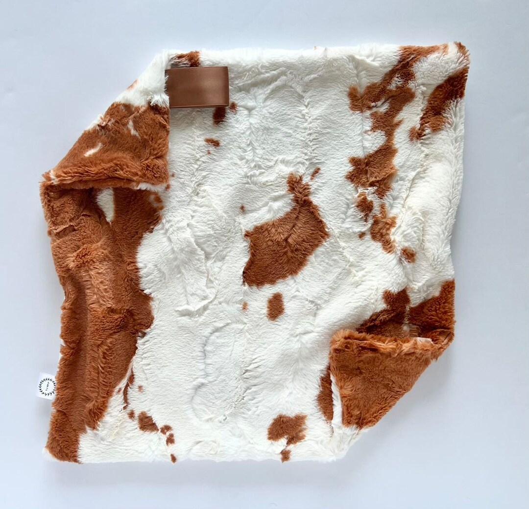 Double Fur Lovey, Faux Fur Lovey, Copper Cow Hide Fur Lovey, Double ...