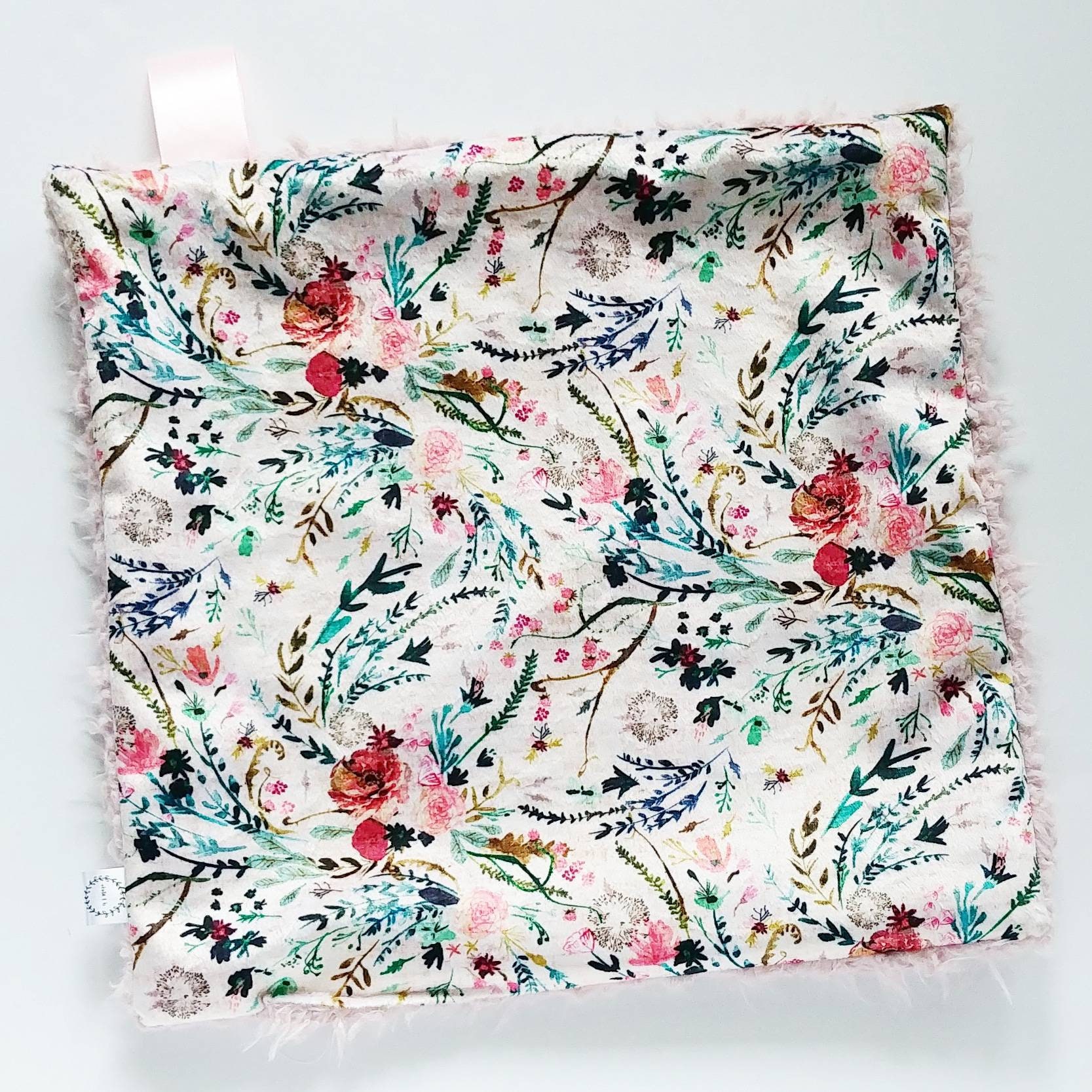 Whispy Floral Lovey Minky Lovey Faux Fur Lovey Floral - Etsy