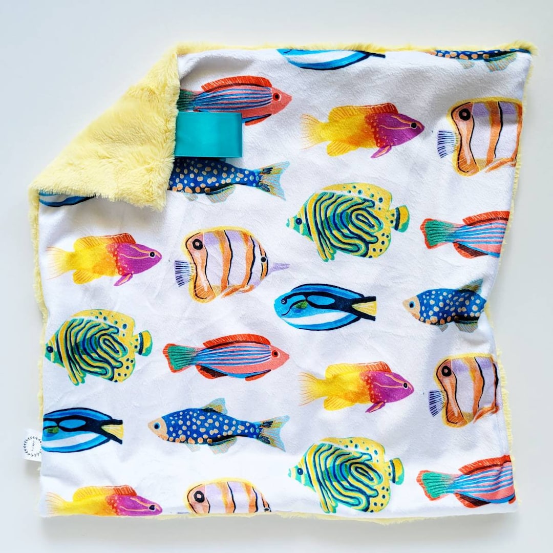Fish Lovey, Minky Lovey, Faux Fur Lovey, Coral Reef Lovey, Clownfish ...