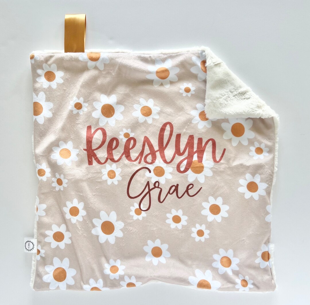 Personalized Name Lovey, Minky Lovey, Faux Fur Lovey, Name Lovey, Daisy ...