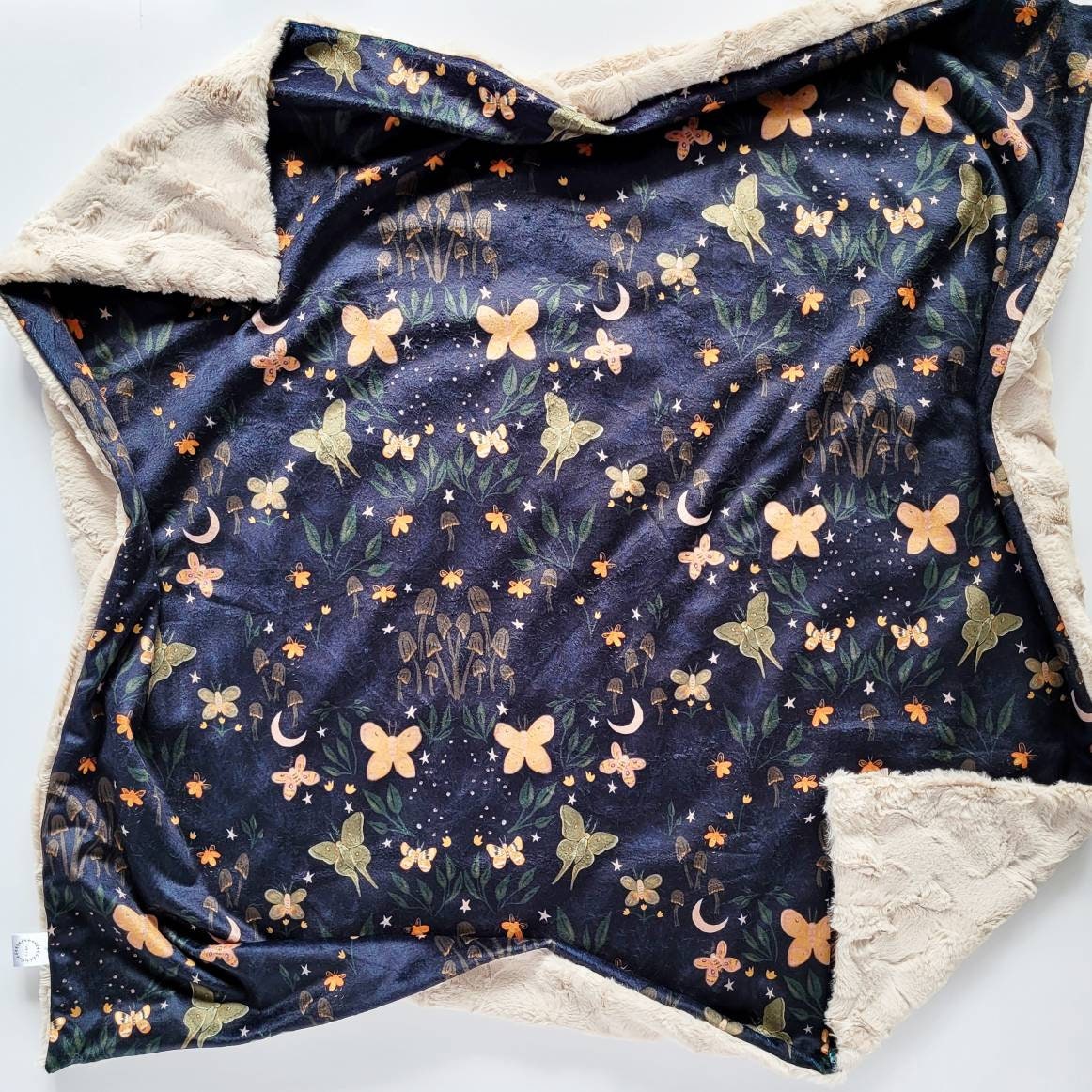 Lunar Moth Baby Blanket Minky Baby Blanket Black Baby - Etsy