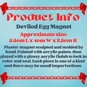 Deviled Egg Fridge Magnet Small Funky Egg Refrigerator Magnet Kitchen ...