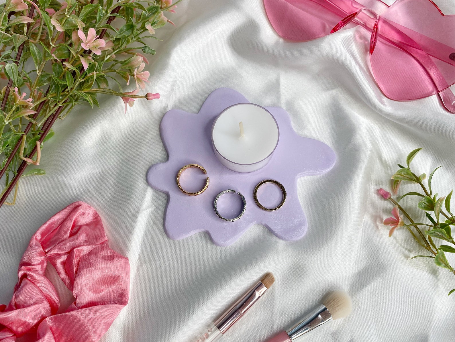 Funky Purple Pastel Splat Jewelry Tray Catch All Tray Ring / - Etsy