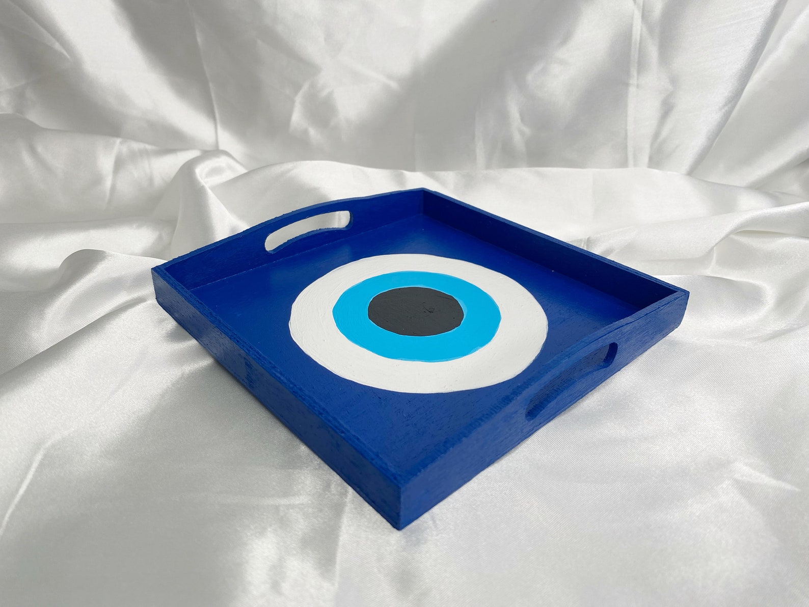 Evil Eye Small Wooden Tray Eclectic Nazar Coffee Table Decor - Etsy