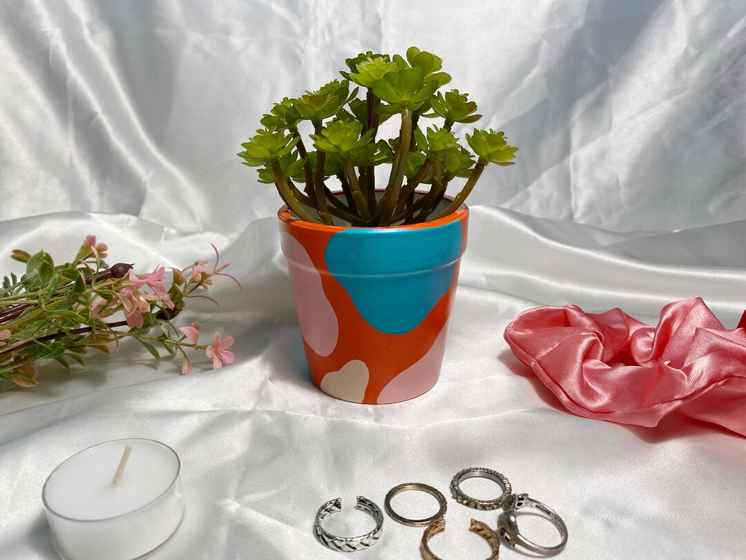 Funky Maximalist Small Flower Pot - Small Succulent Planter Pot ...