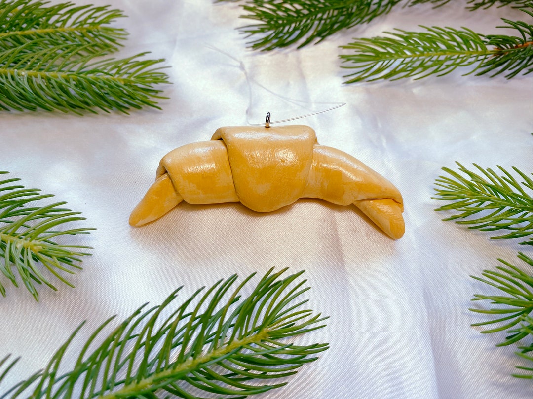 Crescent Roll Ornament - Small Funky Croissant Hanging Accessory ...