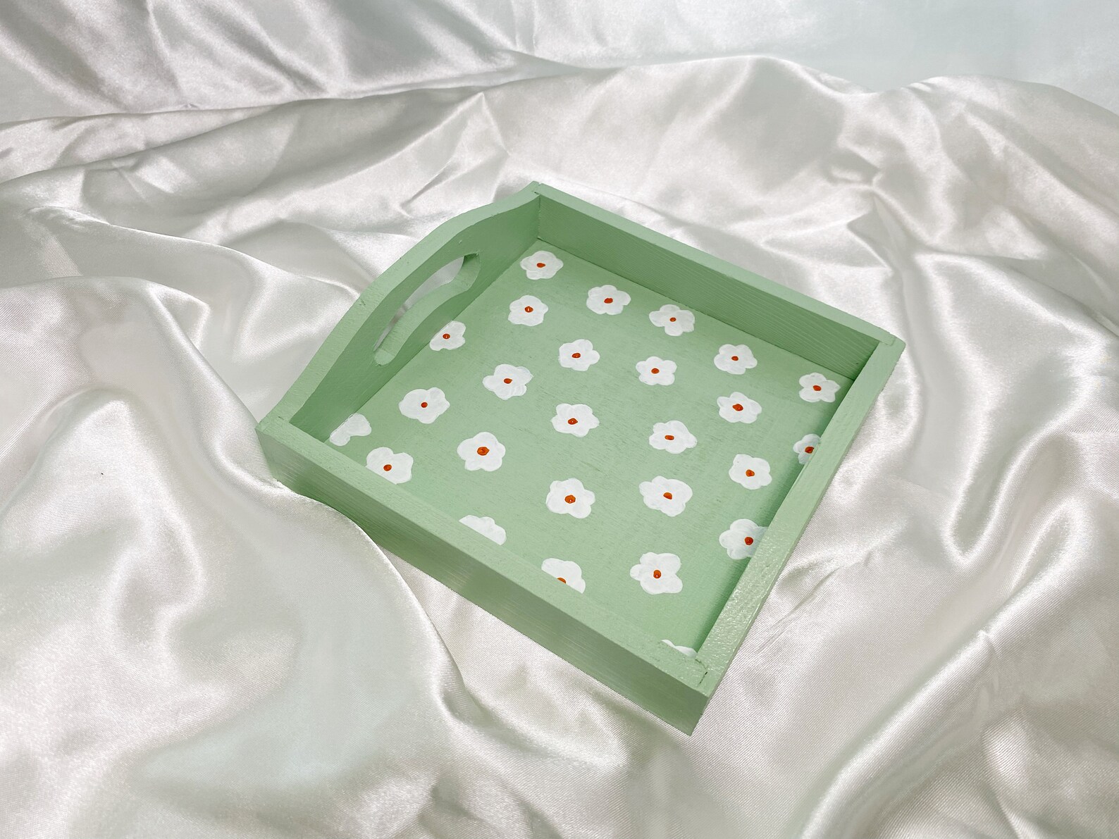 Small Wooden Green Pastel Tray Coffee Table Tray Catchall - Etsy