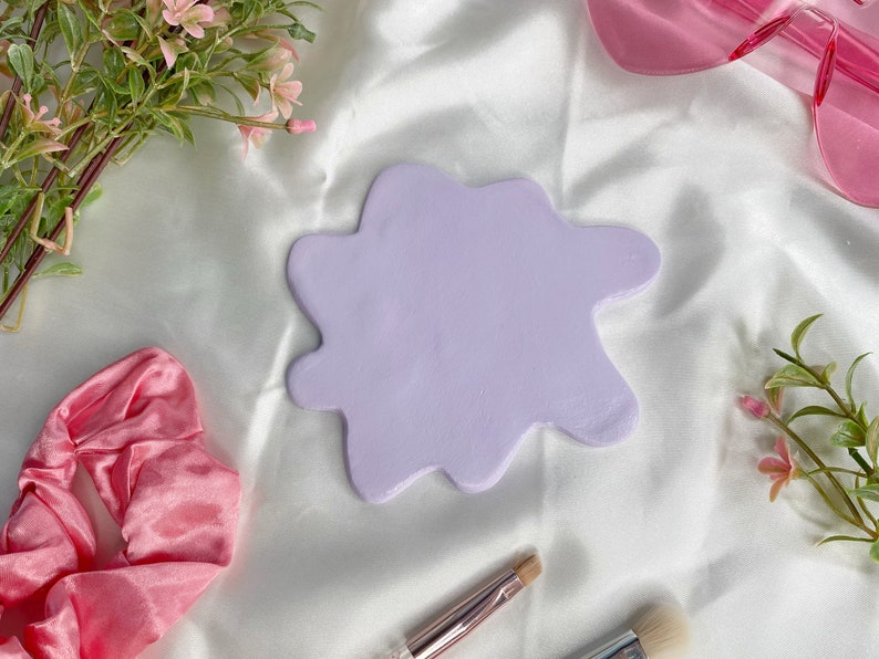 Funky Purple Pastel Splat Jewelry Tray Catch All Tray Ring / - Etsy