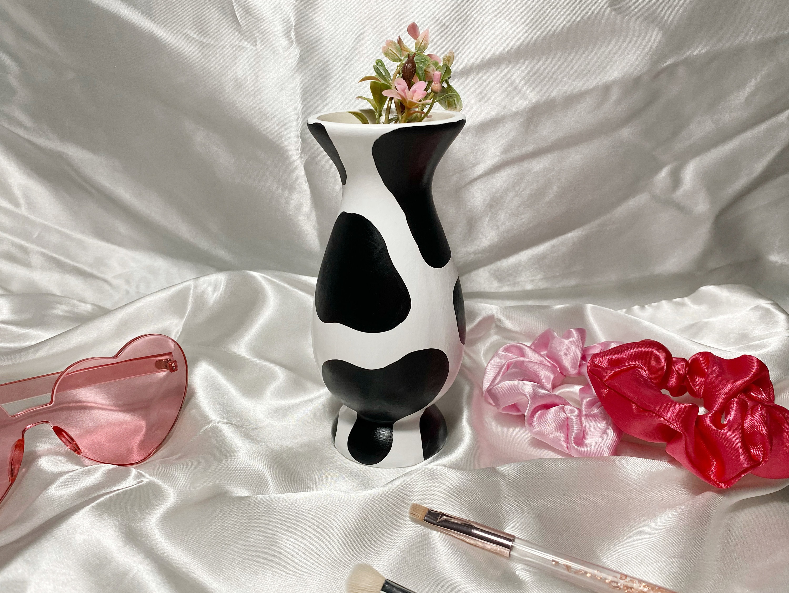 Funky Cow Print Bud Vase / Planter Cute Ceramic Small Vase - Etsy