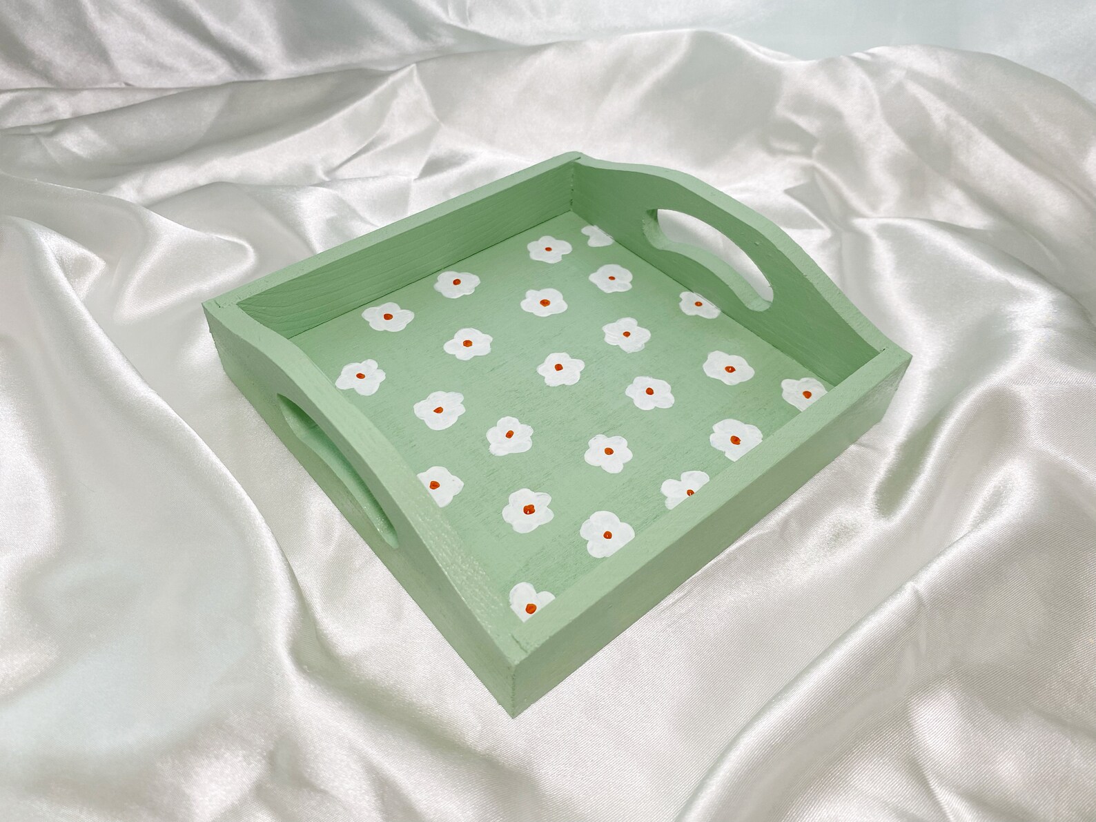 Small Wooden Green Pastel Tray Coffee Table Tray Catchall - Etsy