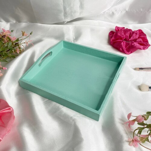 Small Wooden Pastel Tray Coffee Table / Catchall Tray - Etsy