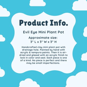 Evil Eye Small Pot Nazar Succulent Planter Blue Eye / Greek Eye Ceramic ...