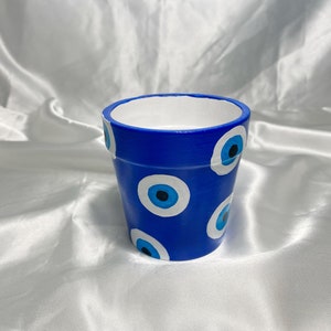 Evil Eye Small Pot Nazar Succulent Planter Blue Eye / Greek Eye Ceramic ...