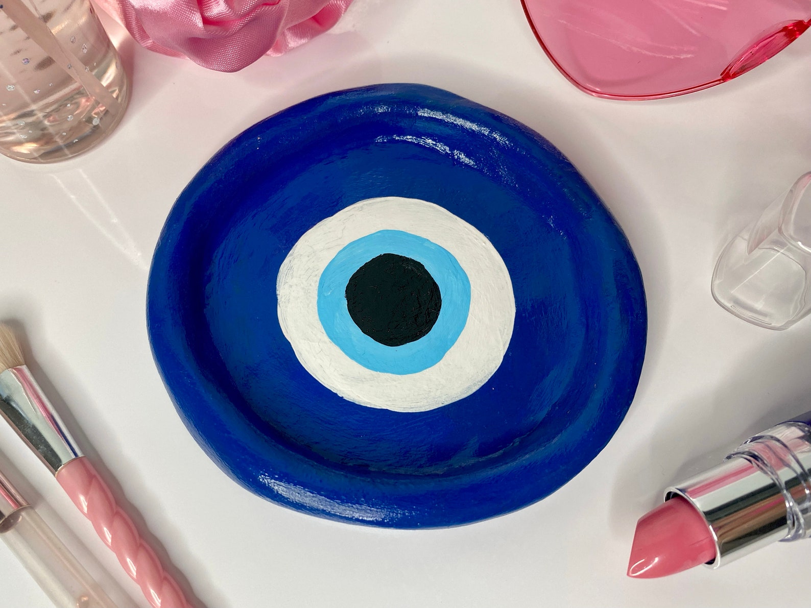 Evil Eye Clay Jewelry Tray Nazar Room Decor Blue Eye Ring | Etsy