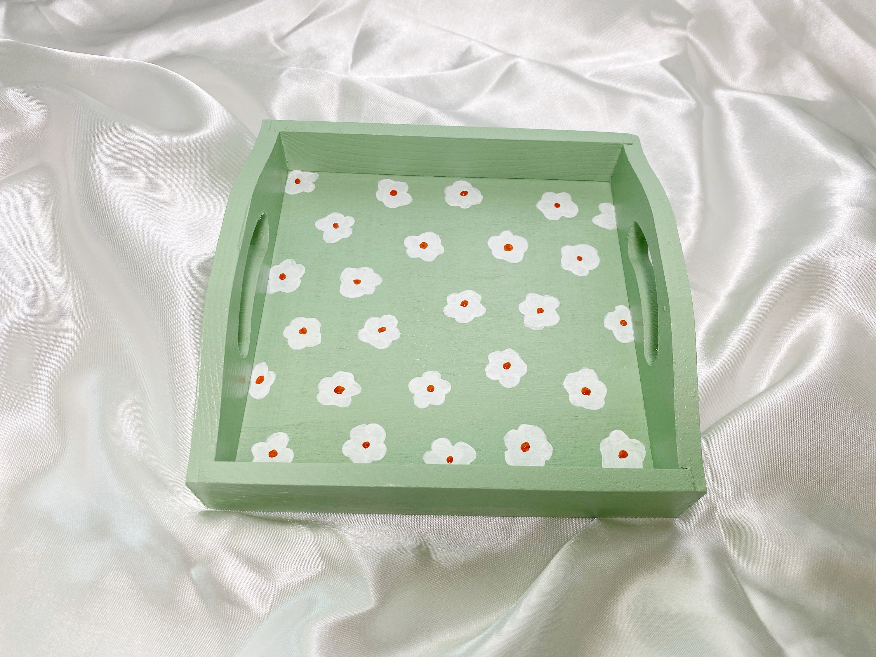 Small Wooden Green Pastel Tray Coffee Table Tray Catchall - Etsy