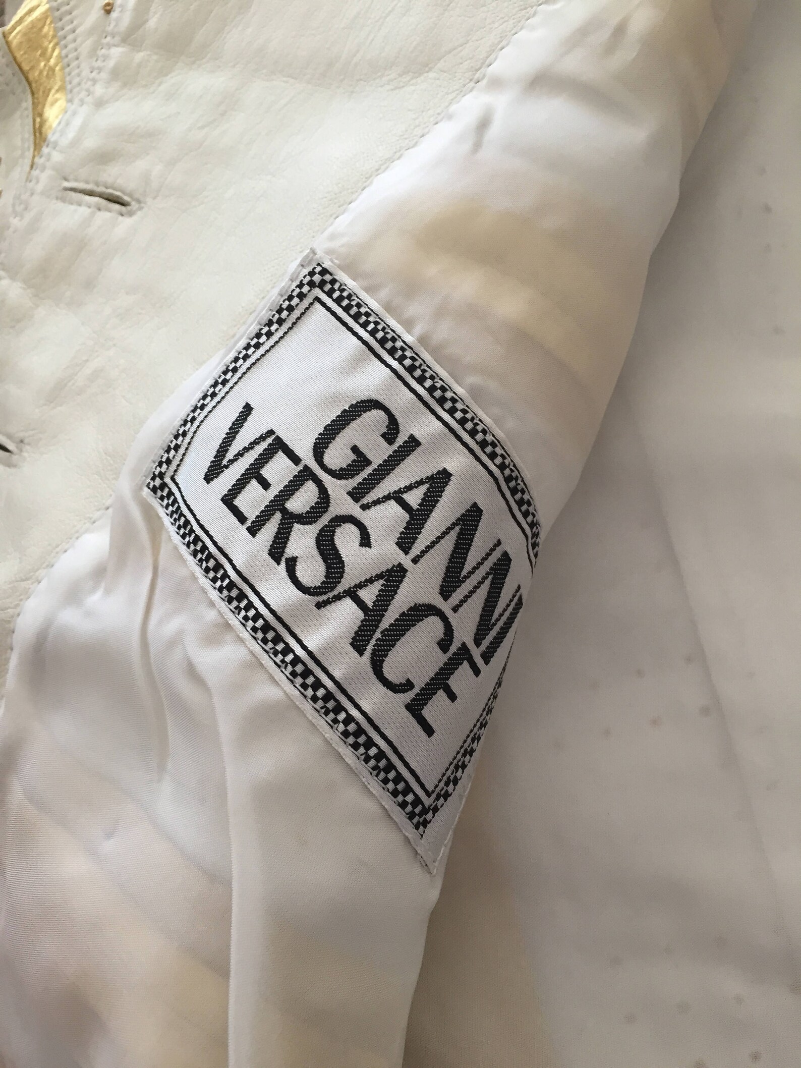 80s Versace Studded Leather Jacket / Gold Medusa Buttons - Etsy