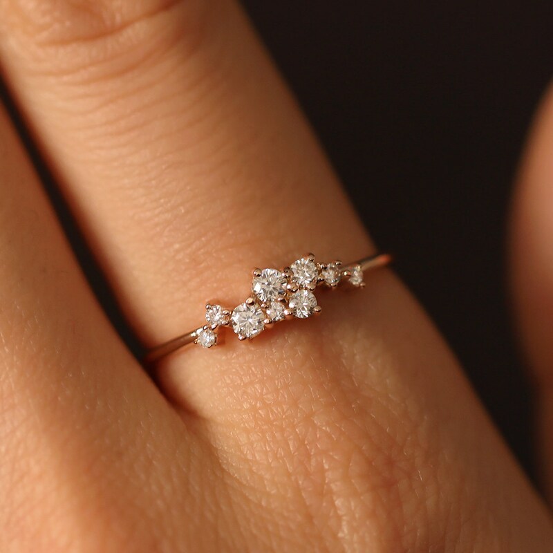 Diamond Cluster Ring - Etsy
