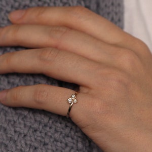 Triple Diamond Ring / Three Diamond Ring / Diamond Band / Diamonds ...